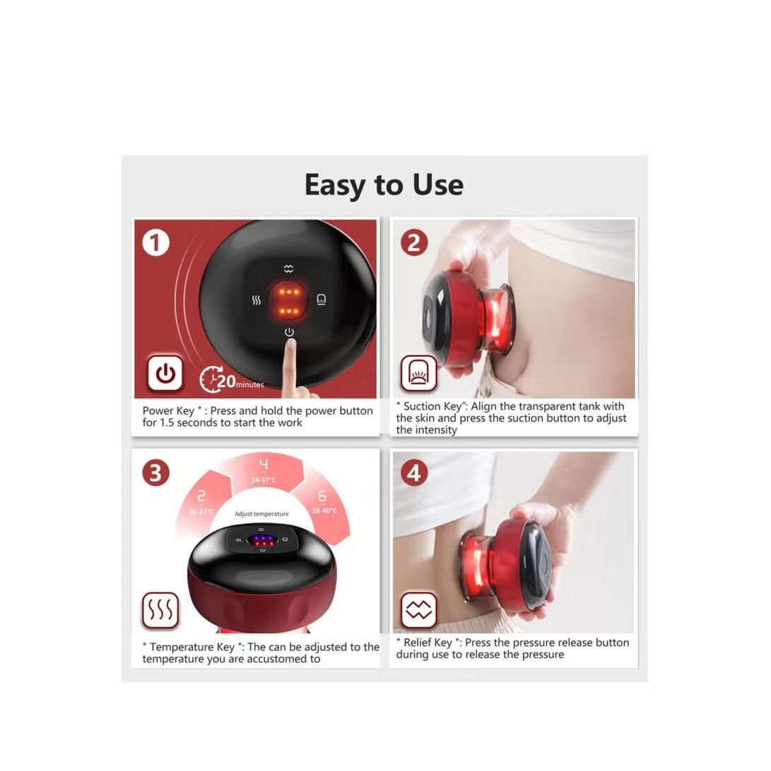 Електрически уред за масаж, WALALLA, 12 Нива, ABS, 10W, Червен/Черен ...