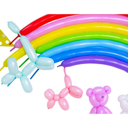 Set 100 de baloane pentru modelat, New Huaao, Latex, Multicolor - eMAG.ro