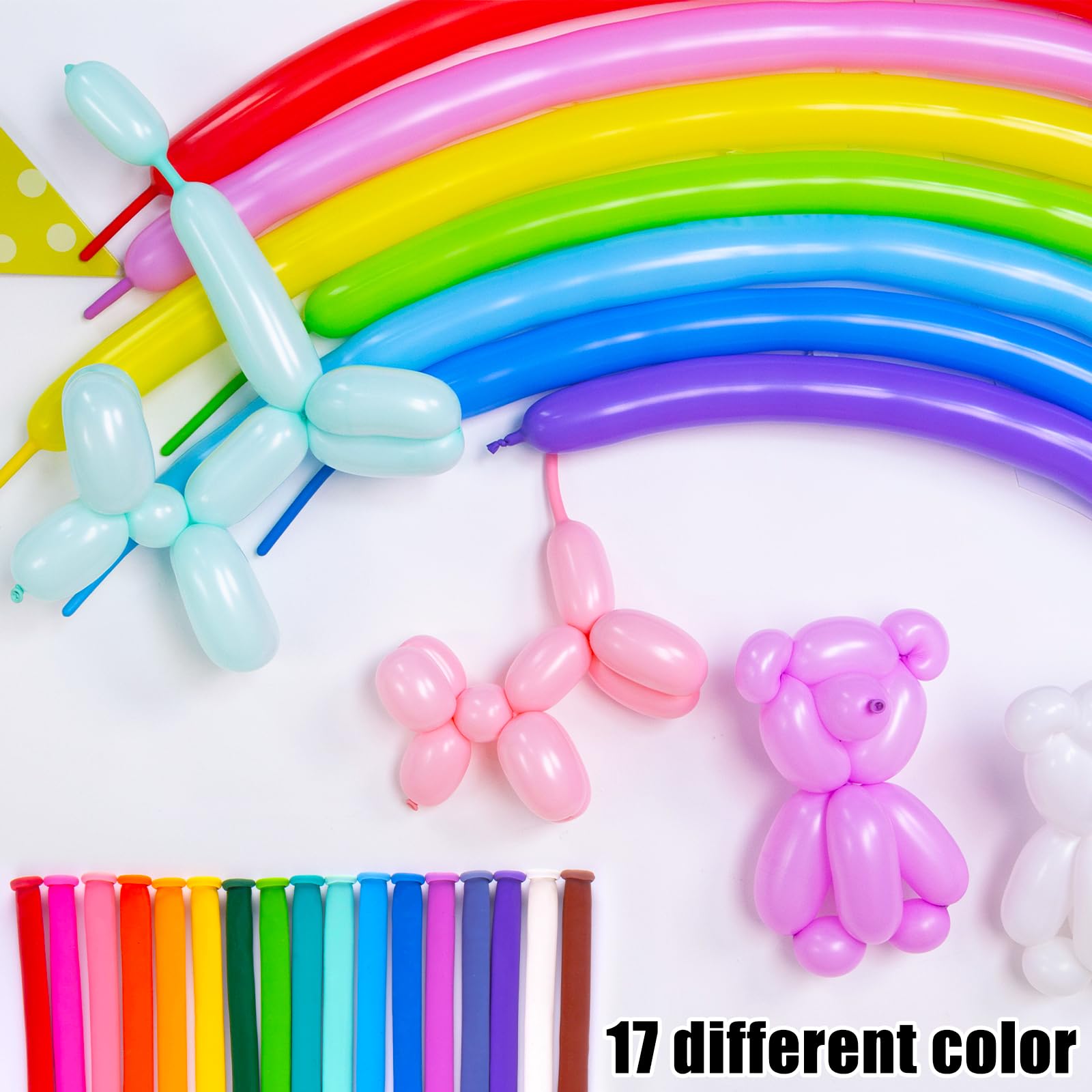 Set 100 de baloane pentru modelat, New Huaao, Latex, Multicolor - eMAG.ro