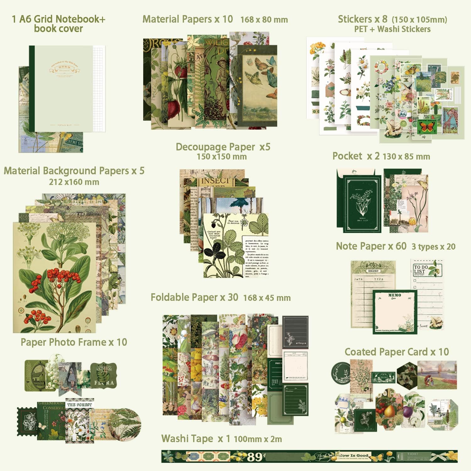 Kit pentru album foto, WALALLA, 480 Accesorii, A6, Multicolor - eMAG.ro