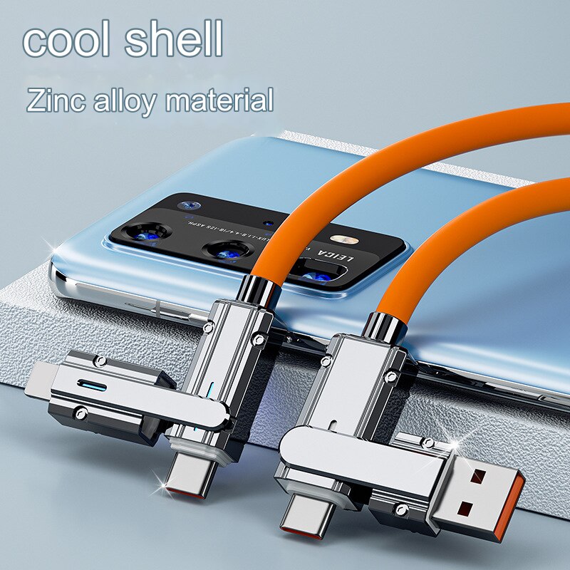 Cablu de date universal 4 in 1, SIHOiSi, 120W, USB, interfata Lightning ...