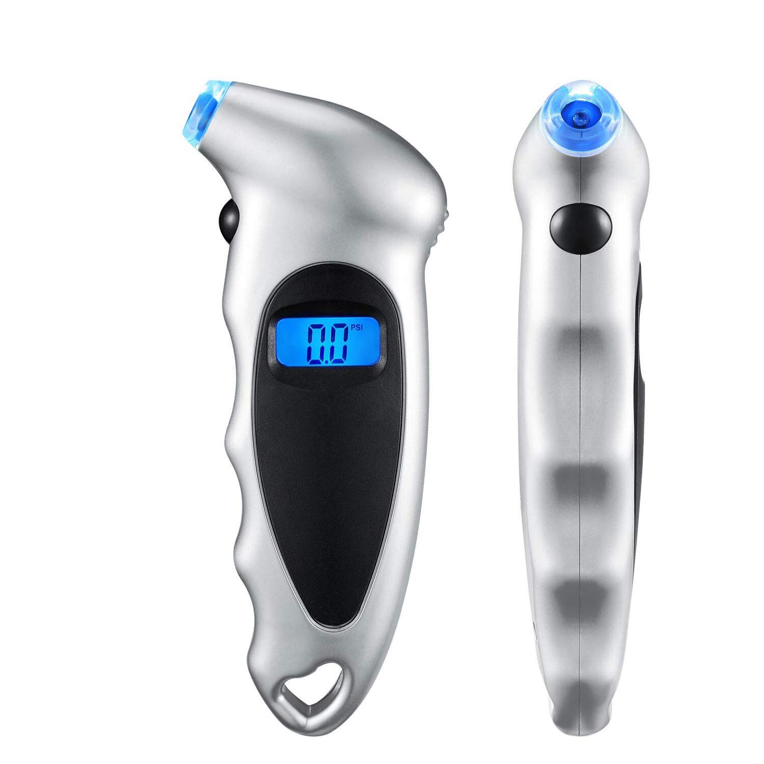 Manometru anvelope auto, LCD, Plastic, Argintiu - eMAG.ro