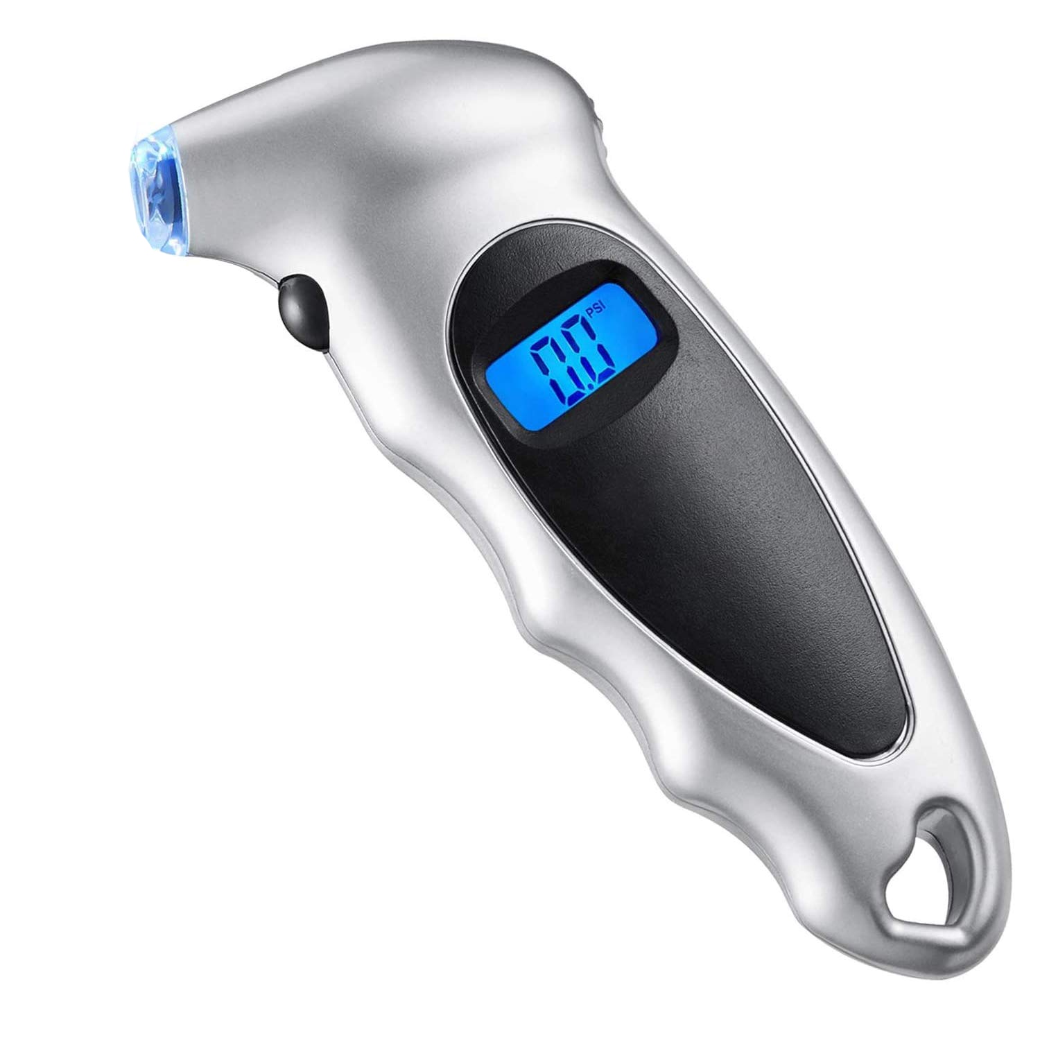 Manometru anvelope auto, LCD, Plastic, Argintiu - eMAG.ro