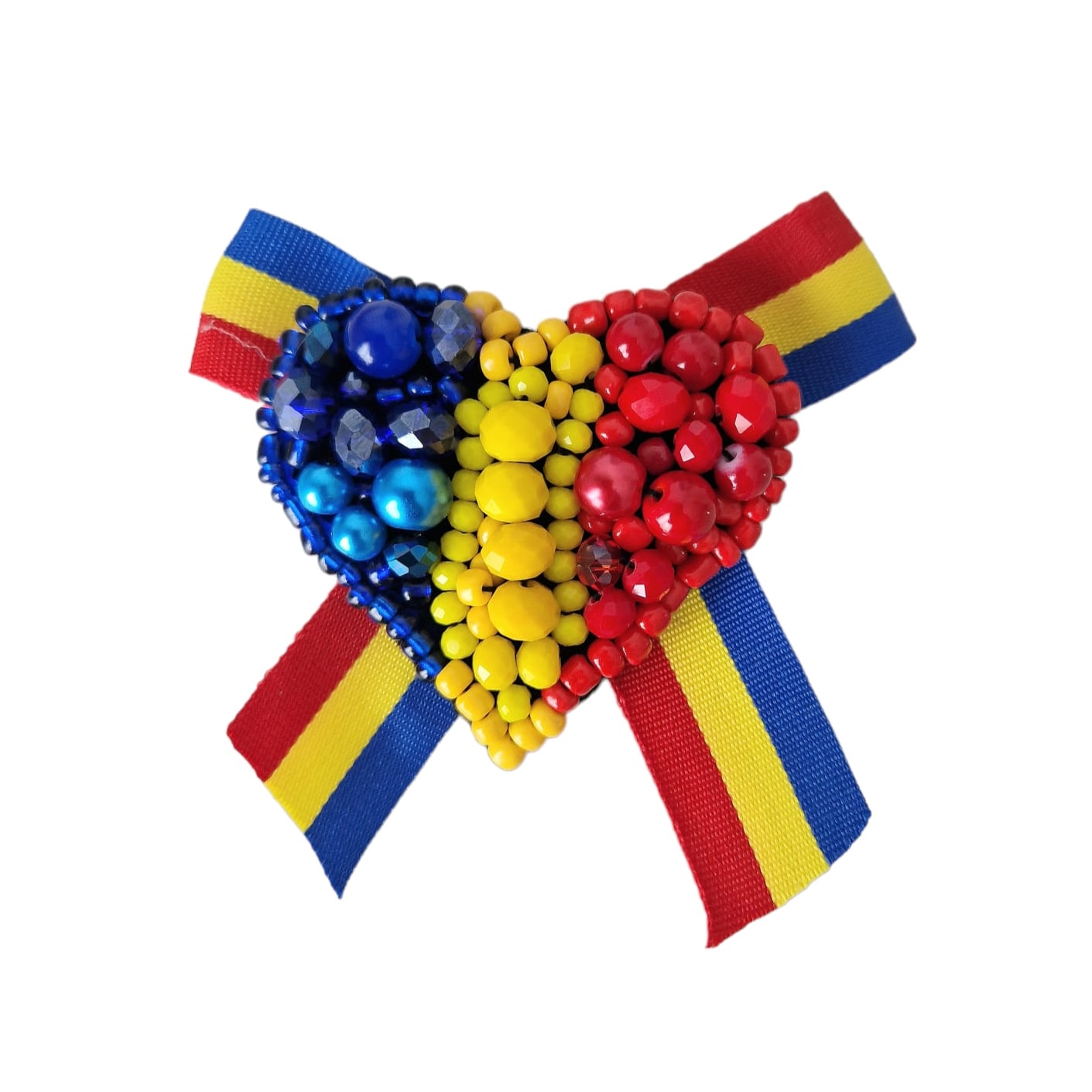 Brosa inima tricolor, lucrata manual - eMAG.ro