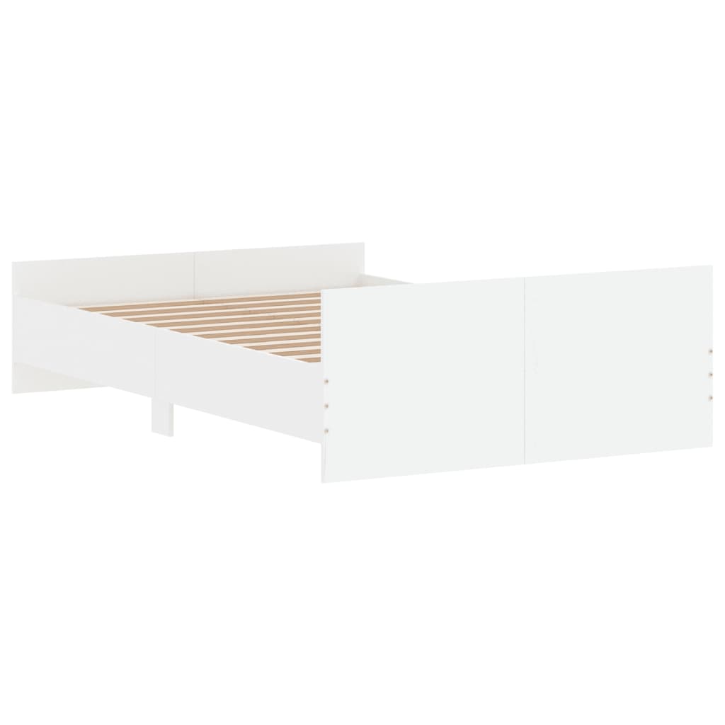 Cadru de pat cu tablie vidaXL, alb, 120x190 cm, 15.55 kg - eMAG.ro