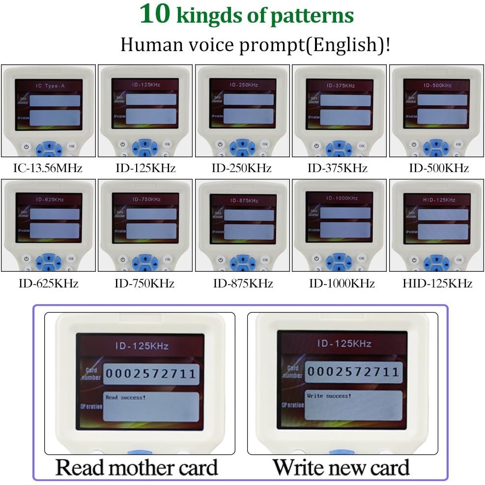 Set copiator RFID, NFC, cu 5 x carduri, 5 x tag de proximitate RFID, 5 ...