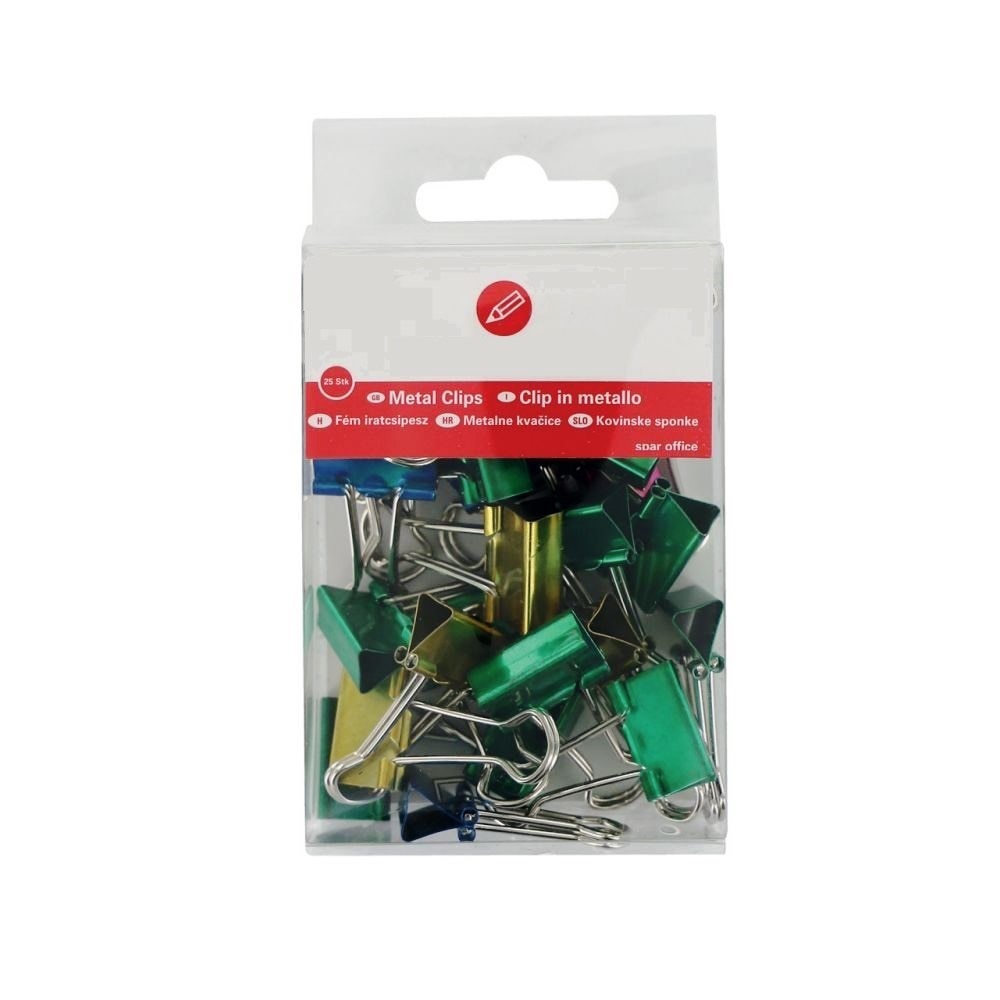 Clips Hartie Spar 19 mm, Color, 25 buc, cutie plastic - eMAG.ro
