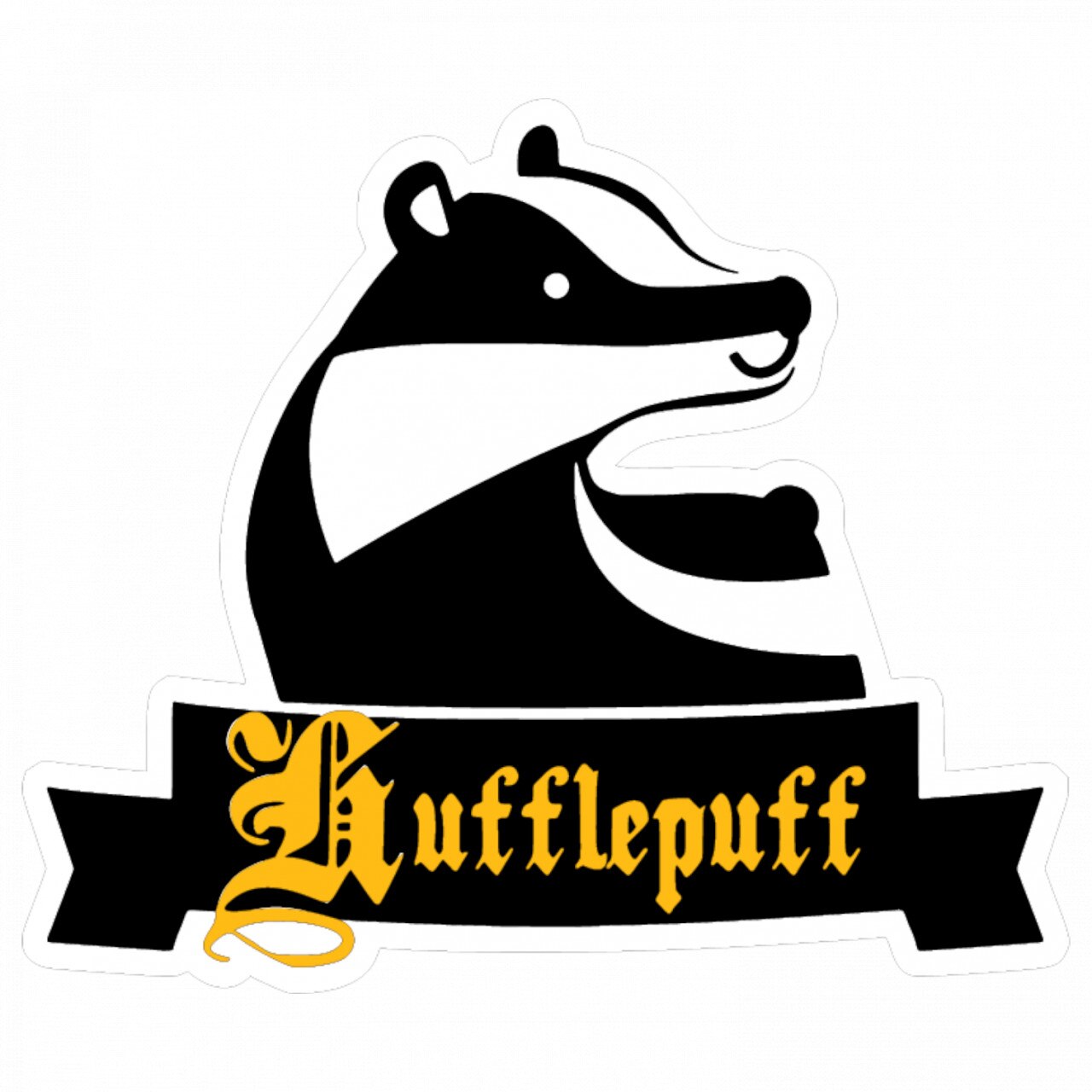 Set 4 bucati, Sticker decorativ, Hufflepuff Harry potter Logo complet ...