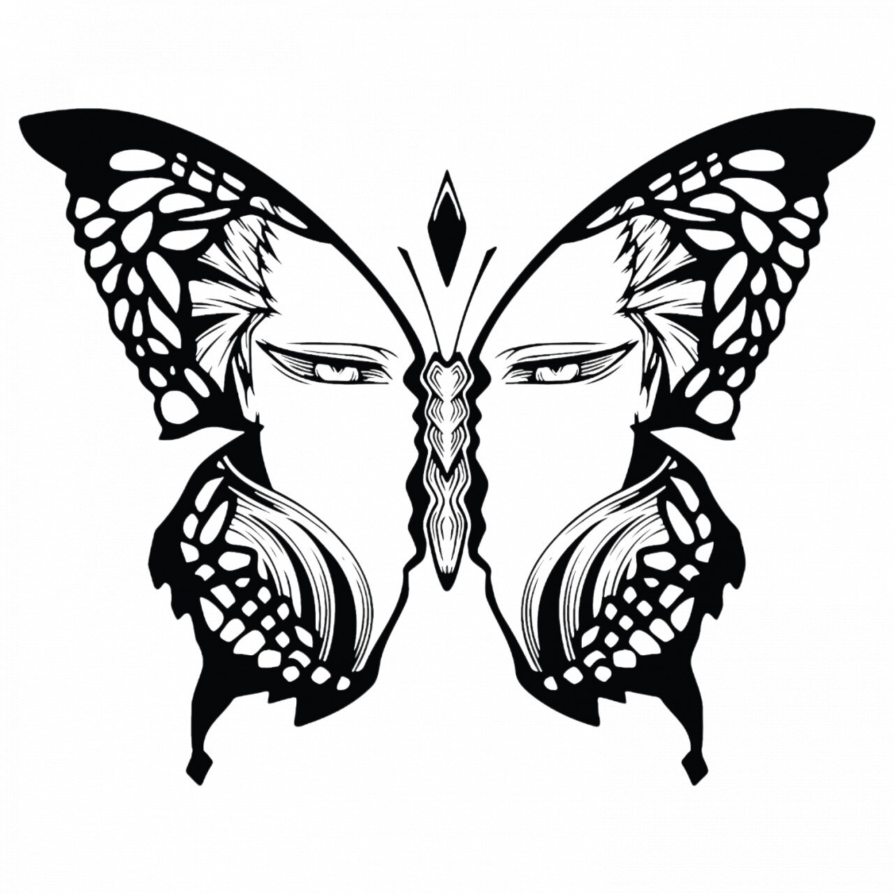 Set 4 bucati, Sticker decorativ, Fluture in chip de femeie, Rezistent ...