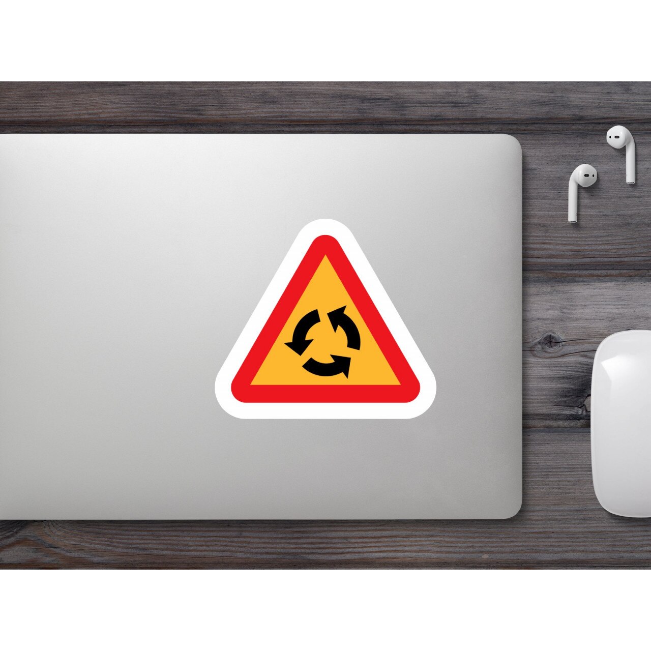 Set 4 bucati, Sticker decorativ, Indicator rutier Sens giratoriu ...