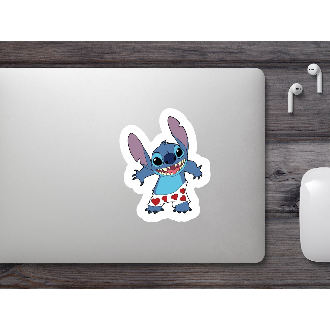 Set 4 bucati, Sticker decorativ, Lilo And Stitch in chiloti cu inimi ...