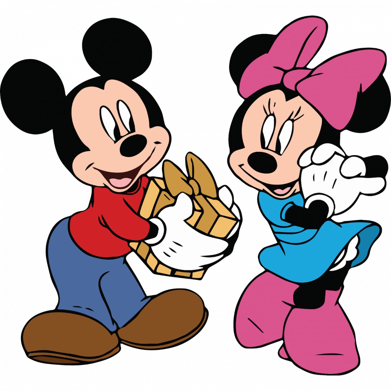 Set 4 bucati, Sticker decorativ, Mickey Mouse ofera un cadou special ...