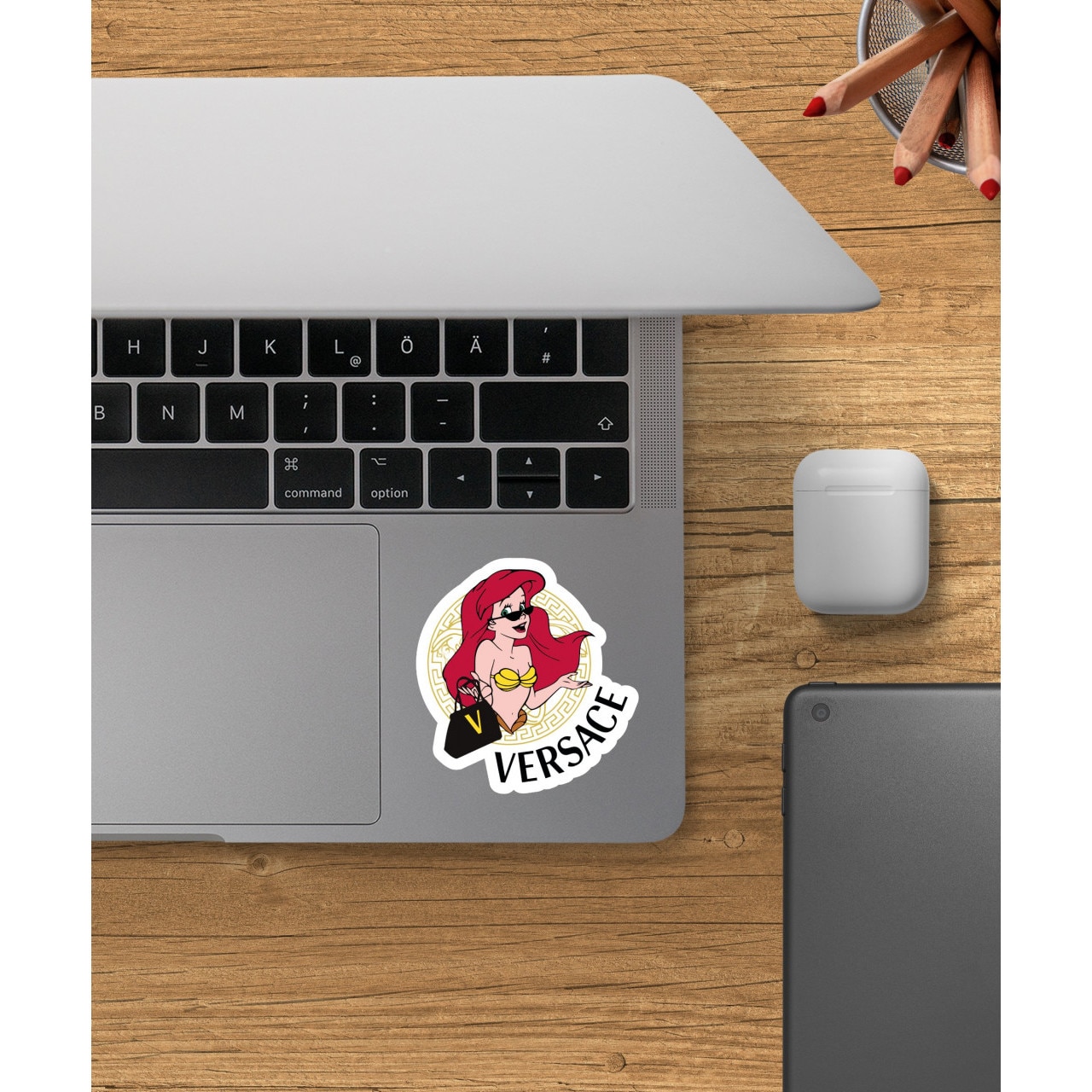 Set 5 bucati, Sticker decorativ, Ariel Versace, Rezistent la apa ...