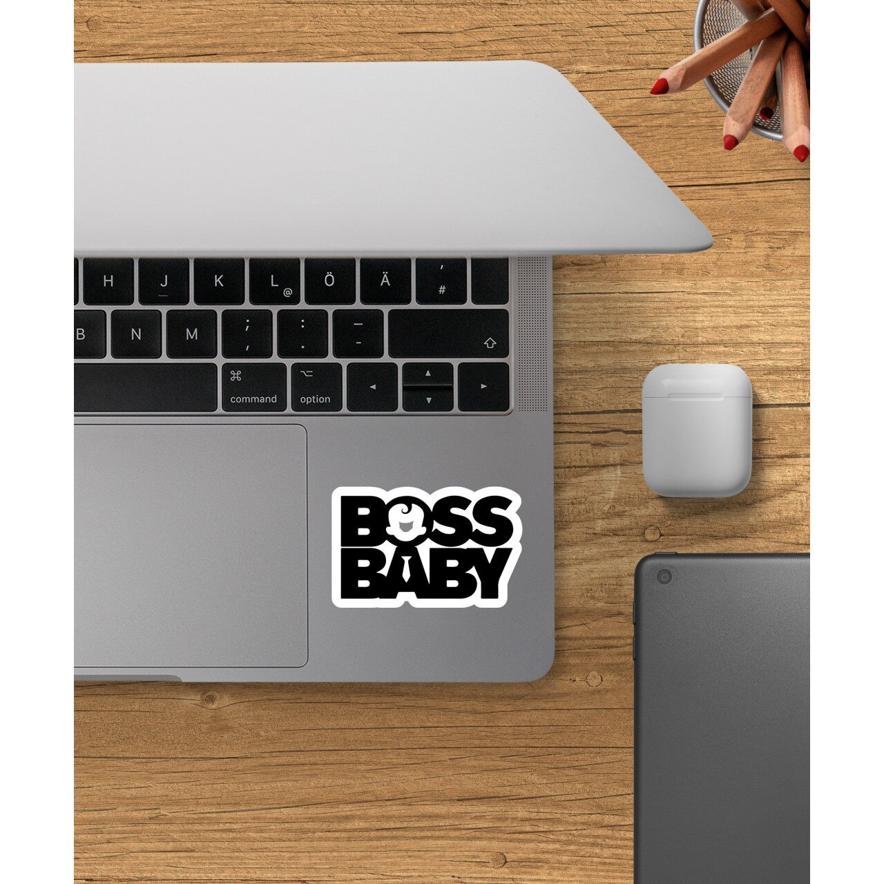 Set 4 bucati, Sticker decorativ, Baby Boss Logo, Rezistent la apa ...