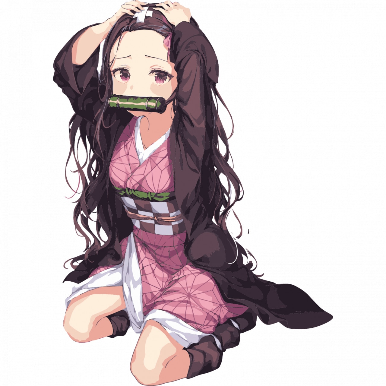 Комплект от 4, Декоративен стикер, аниме Nezuko Kamado Demon Slayer ...