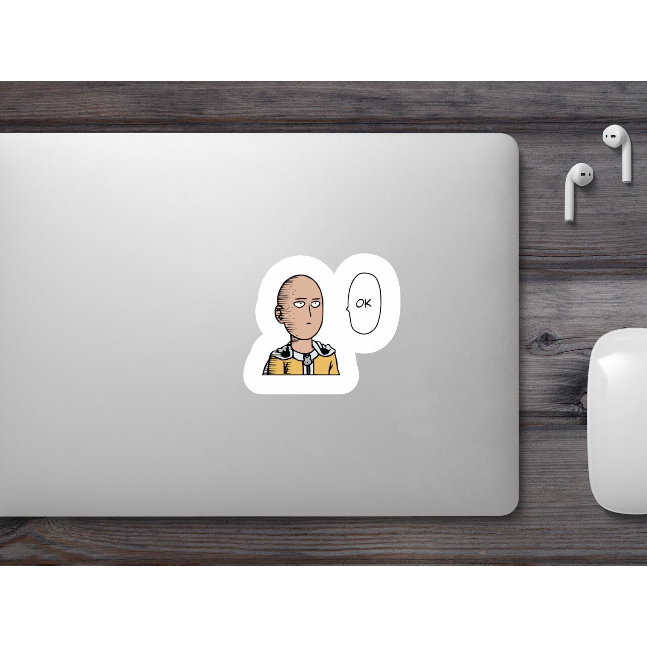 Set 4 bucati, Sticker decorativ, Saitama One Punch Man OK, Rezistent la ...