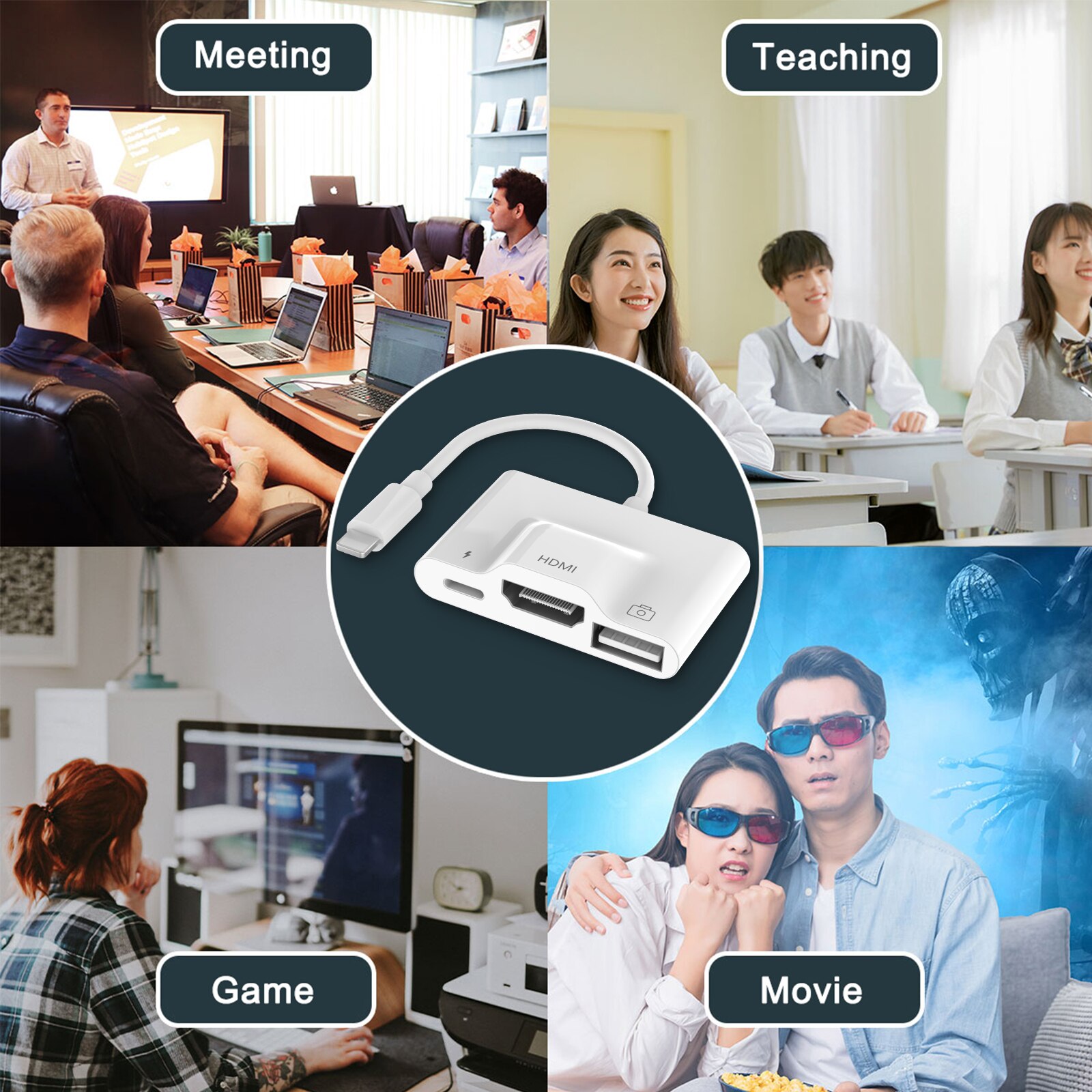 Adaptator HDMI, LXJTHT, Alb - eMAG.ro