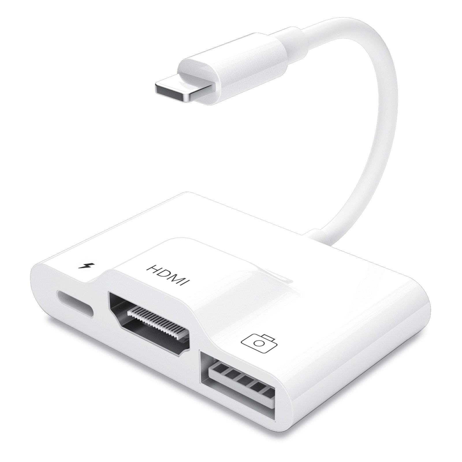 Adaptor OTG 3 in 1 Lightning la USB, Port de Incarcare, HDMI ...