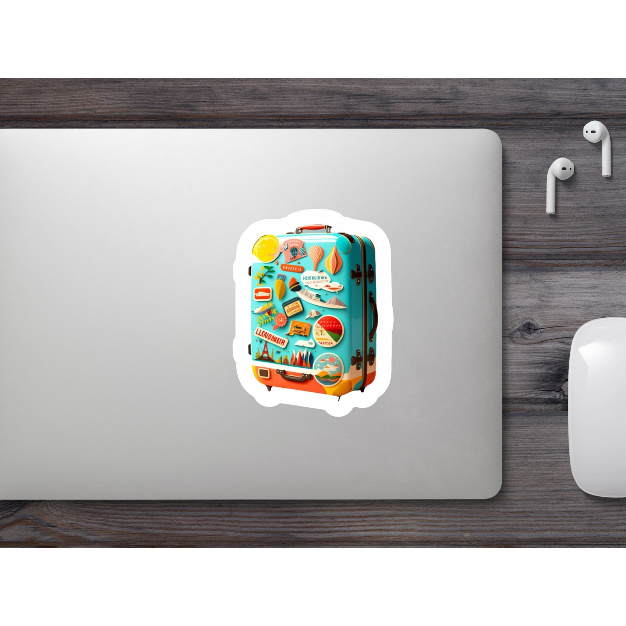 Set 4 bucati, Sticker decorativ, Troller decorat cu timbre, Rezistent ...