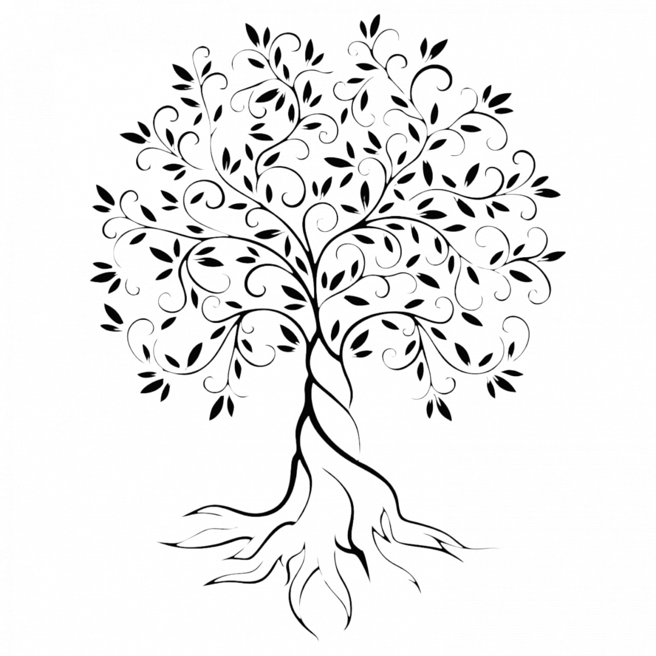 Set 4 bucati, Sticker decorativ, Copac cu radacini, Rezistent la apa ...