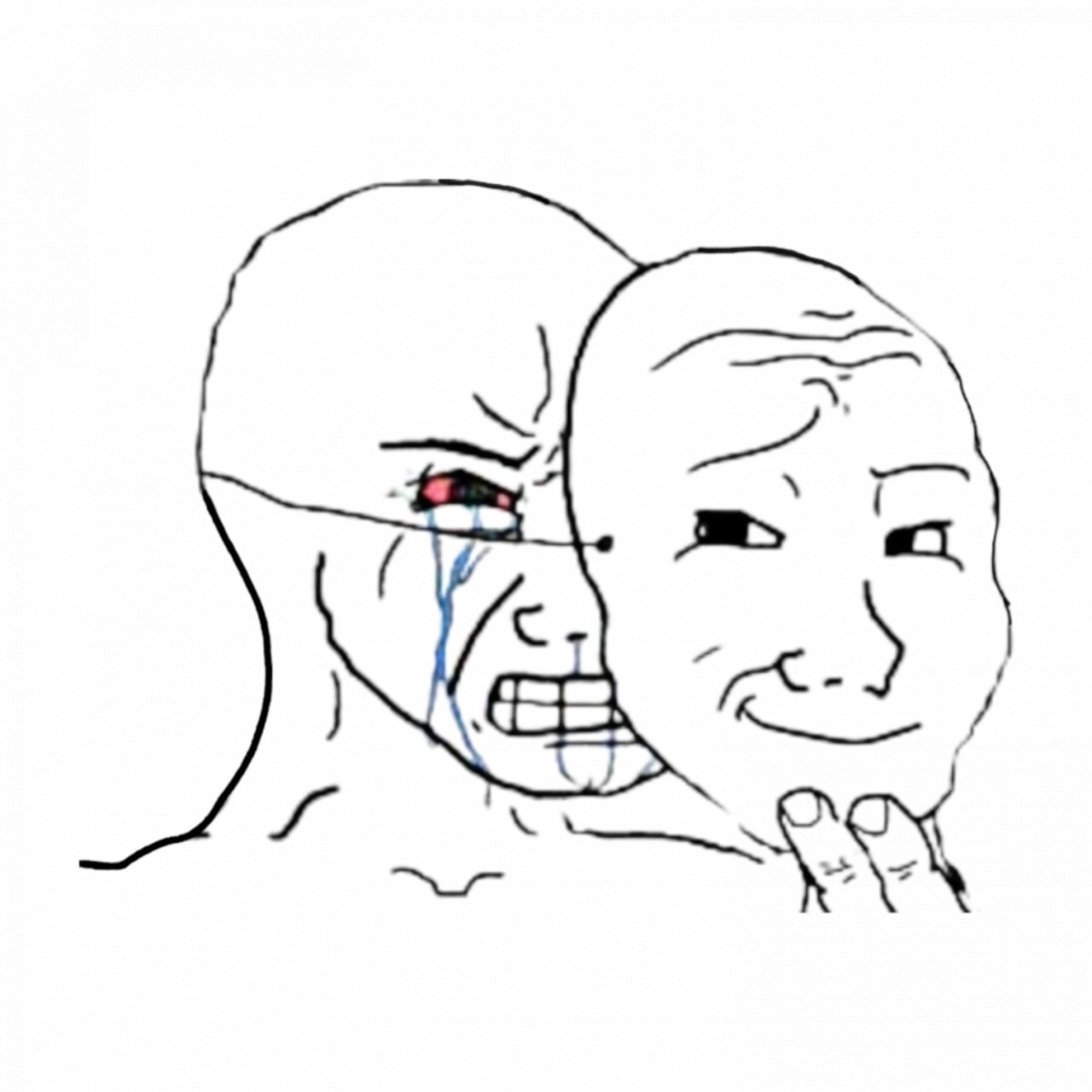 Set 4 bucati, Sticker decorativ, Wojak plangand Meme, Rezistent la apa ...