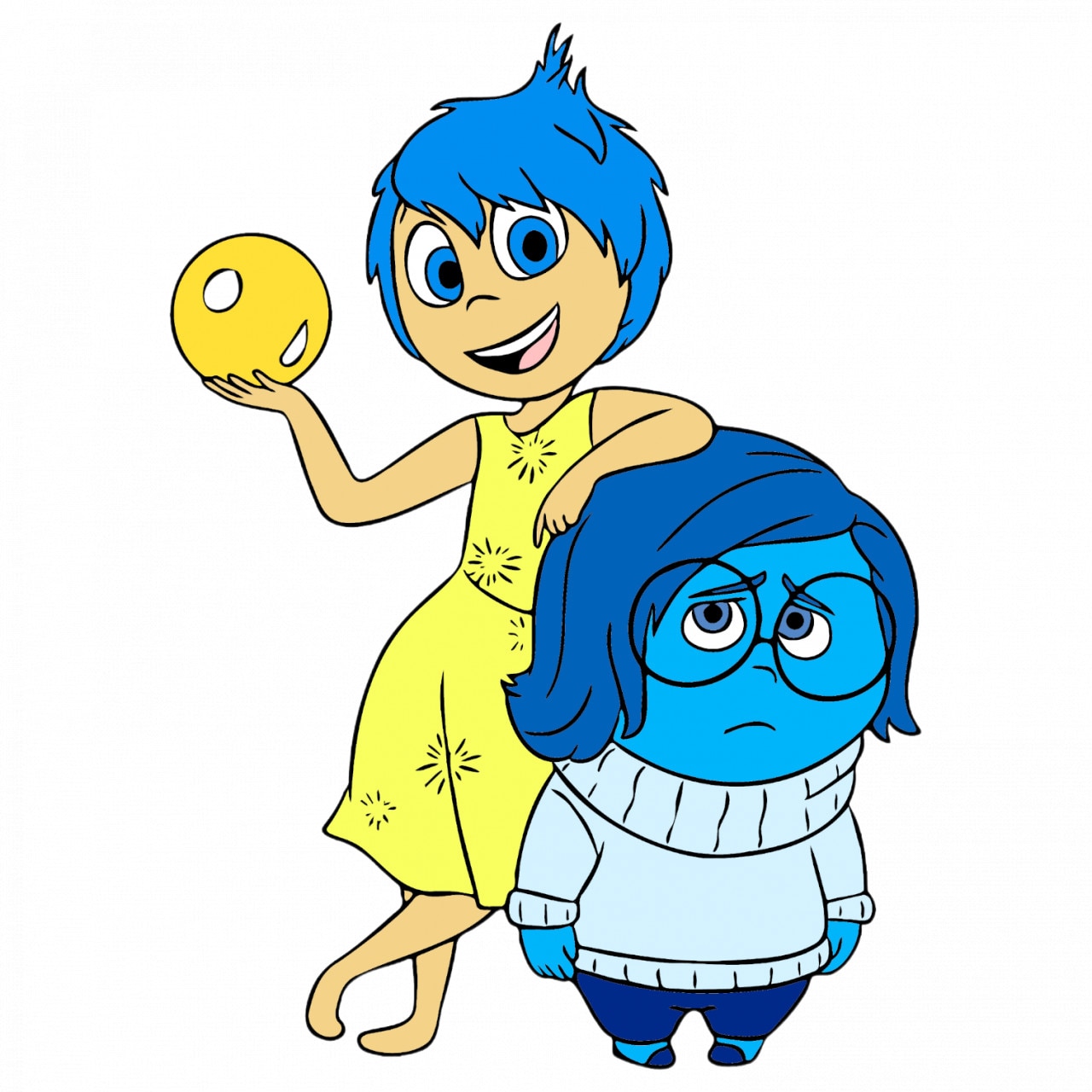 Set 5 bucati, Sticker decorativ, Disney Inside Out Joy and Sadness ...