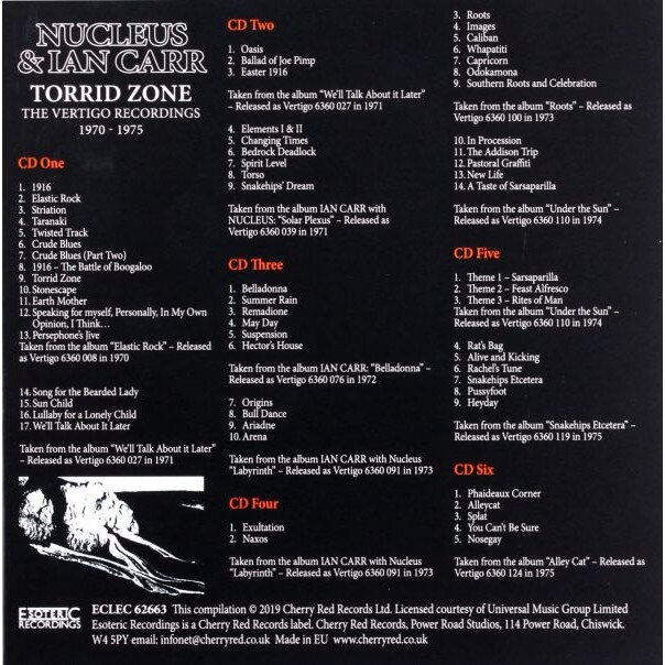 Nucleus & Ian Carr: Torrid Zone - The Vertigo Recordings 1970-1975 ...