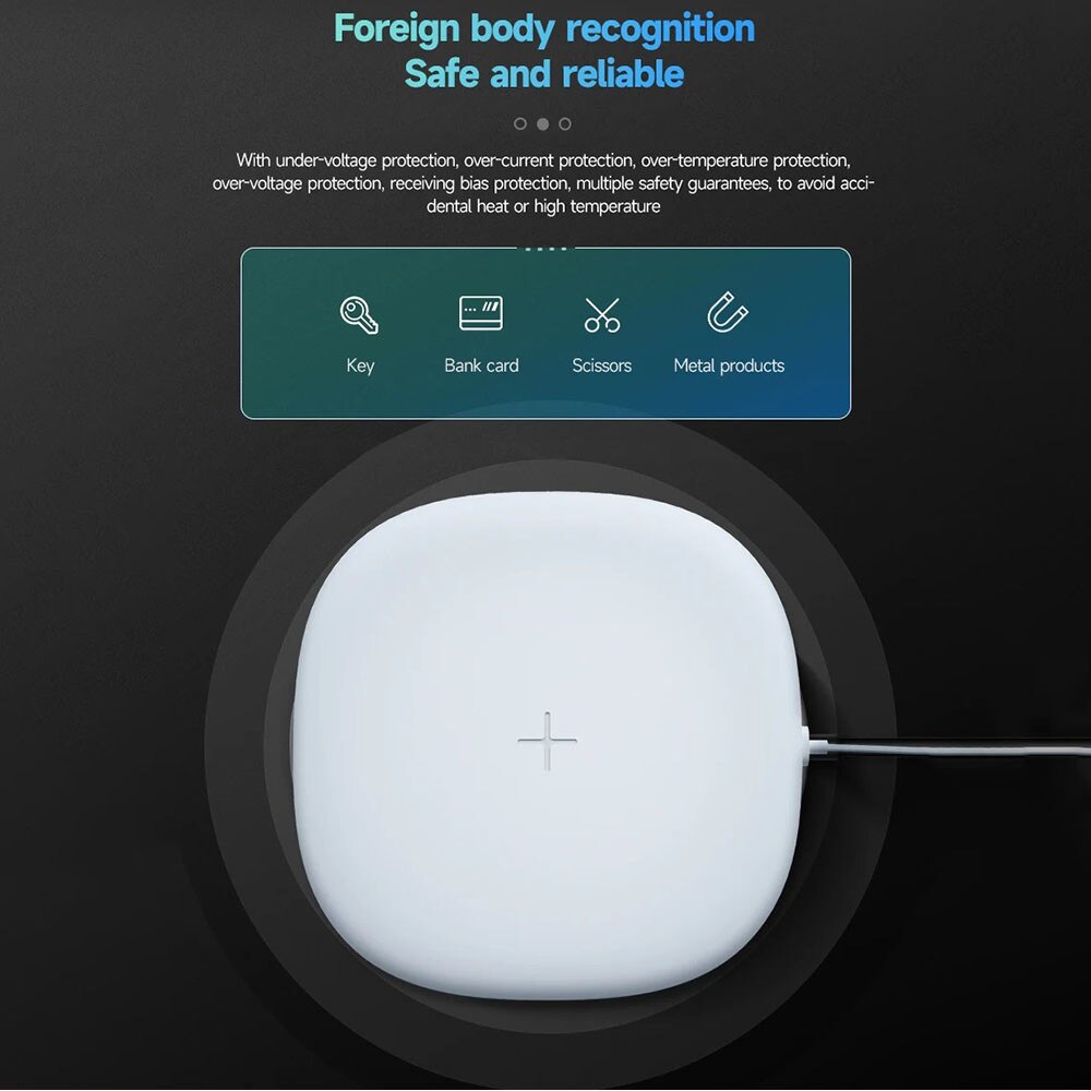 Incarcator Wireless Fast-Charging Ultra Slim, USB Type-C, Indicator LED ...