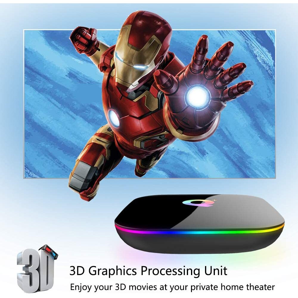 Set Mini PC Q Plus Smart TV Box - 4Gb Ram 64Gb Rom 8K - Android 10 cu Mini Tastatura I9 Plus Fly ...