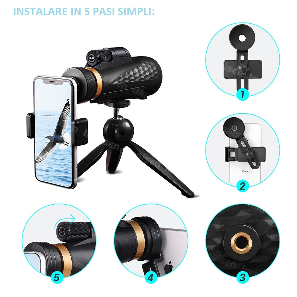 Monoclu Telescop Profesional MMASEL, HD 18x62BAK4 De Inalta Definitie ...