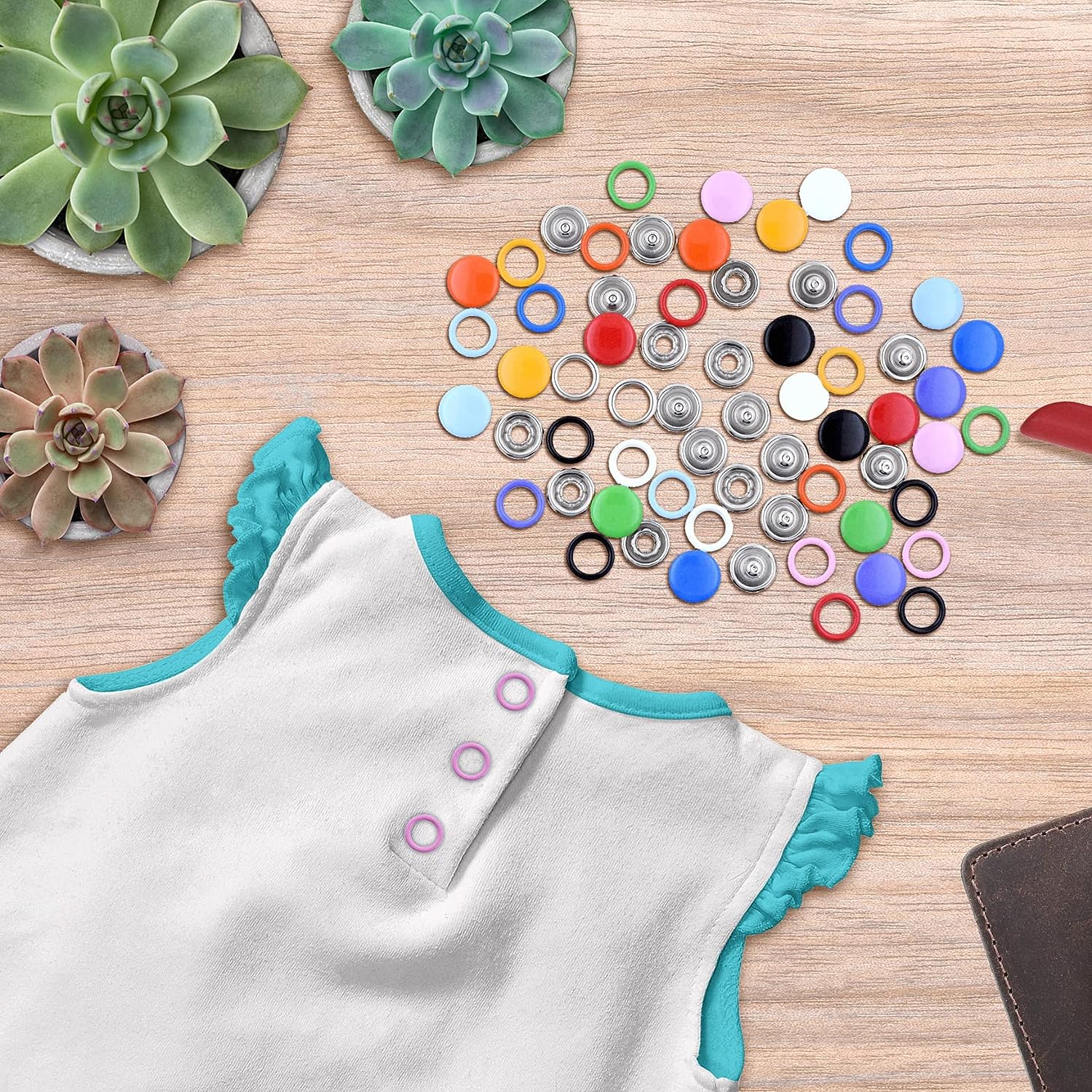 Set 200 butoane cu snap, Daladen, 9.5 mm, Multicolor - eMAG.ro