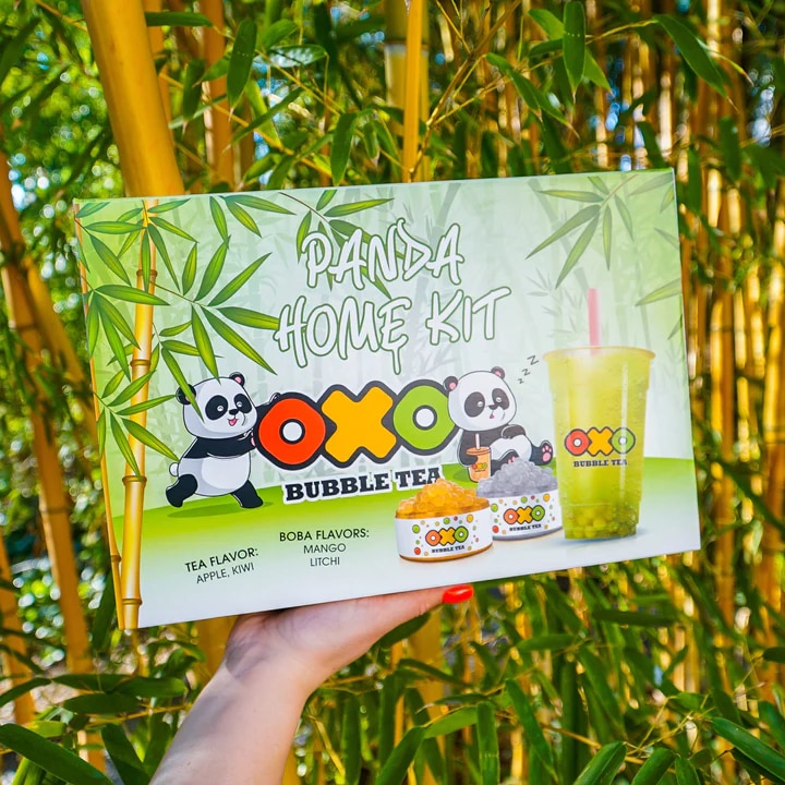 Ceai, Bubble Tea Oxo, Panda, home kit, 4 portii pentru acasa, perle si ...