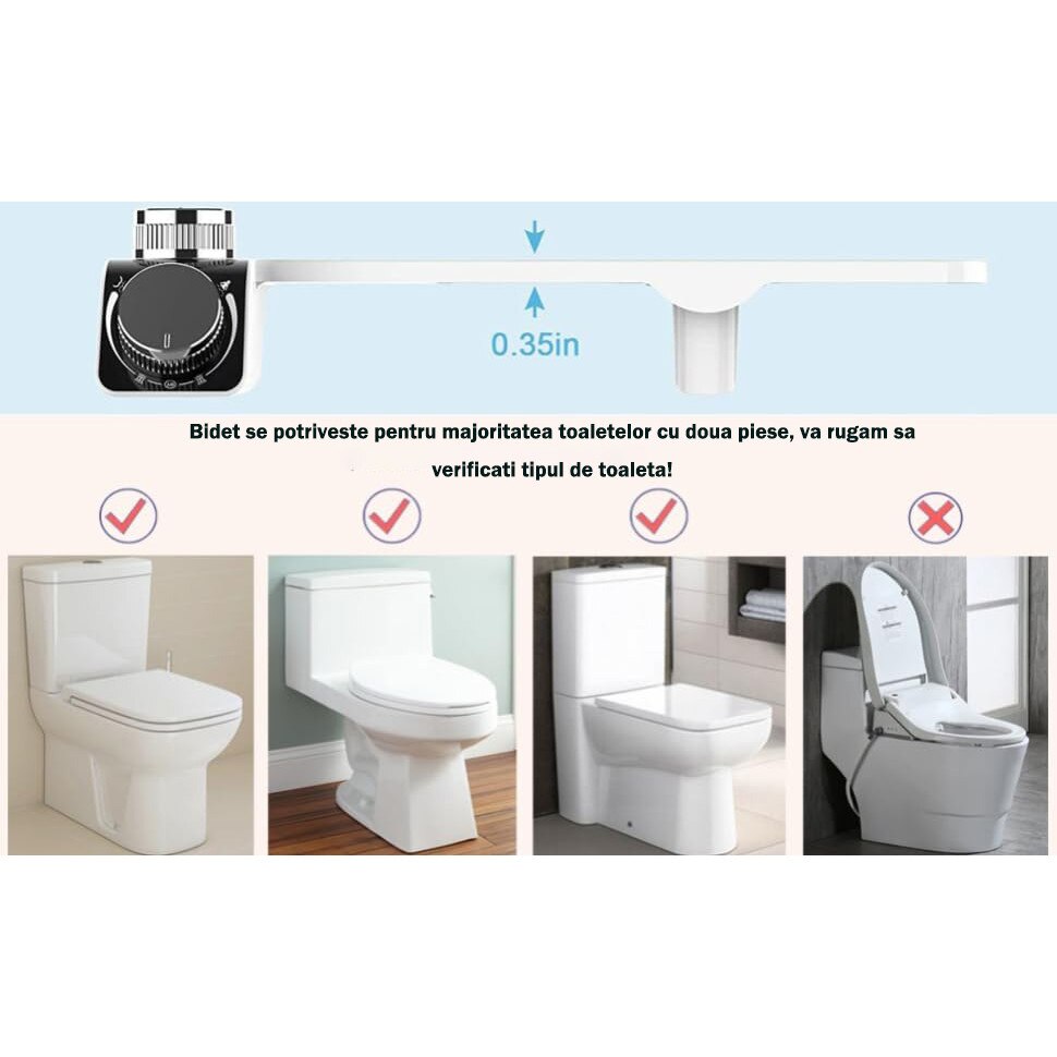 Bideu Non Electric Ultra Slim, Functie De Apa Calda Si Rece, Presiune ...