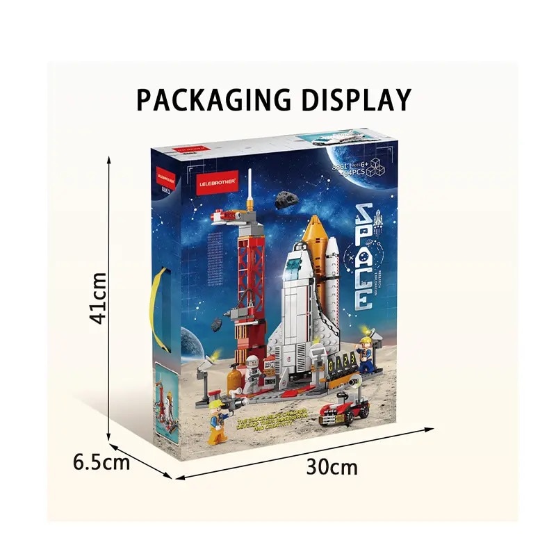 Set constructie nava spatiala pentru copii, 1000 piese de asamblat, joc ...