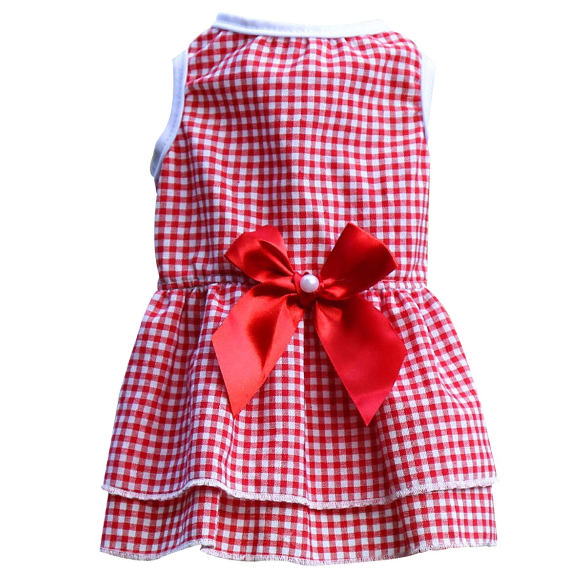 Rochie caini mici, Qttvbtna, Poliester, Model Carouri, Rosu, L - eMAG.ro