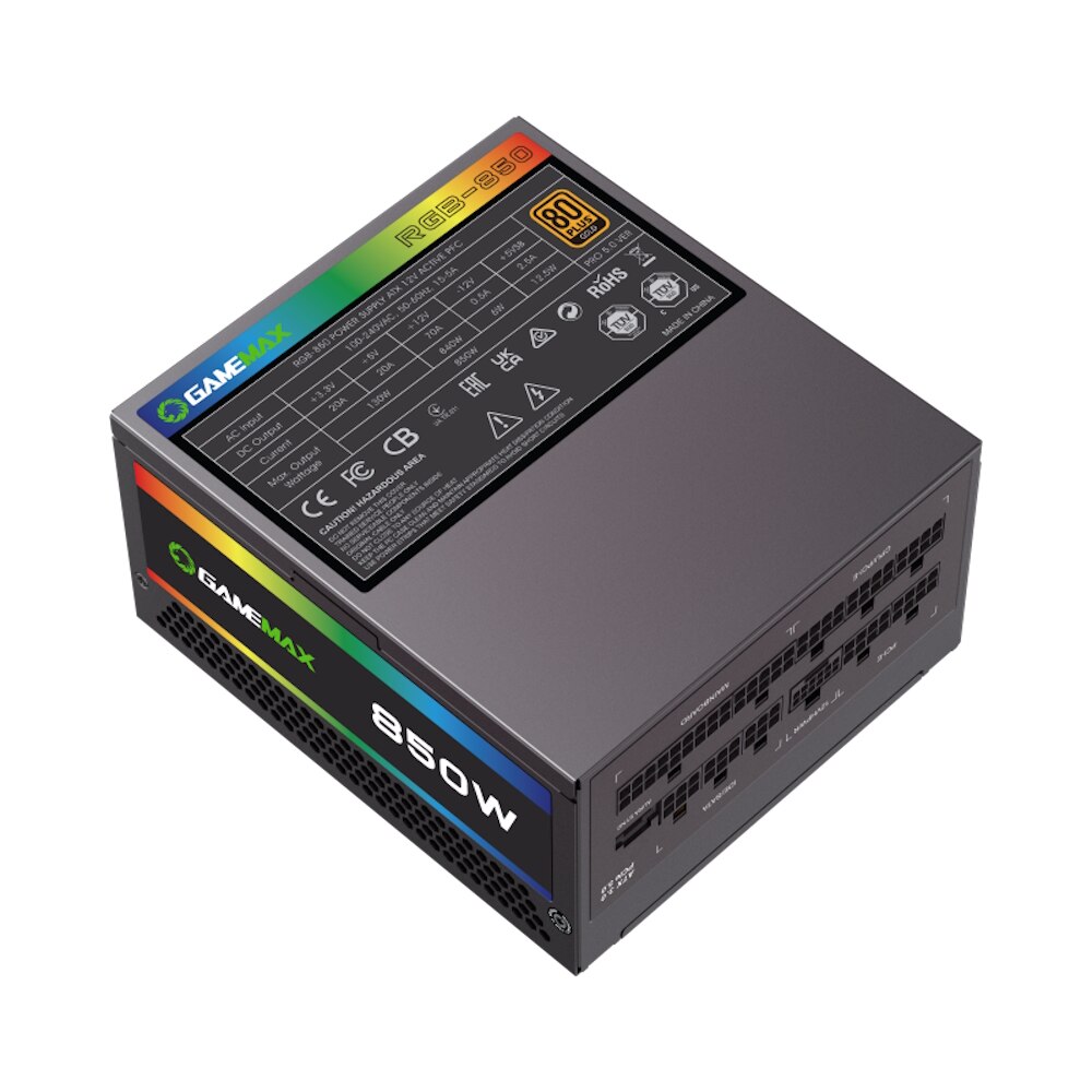 Sursa Gamemax RGB-PRO ATX3, Modular, 80+ Gold, RGB, 850W - eMAG.ro