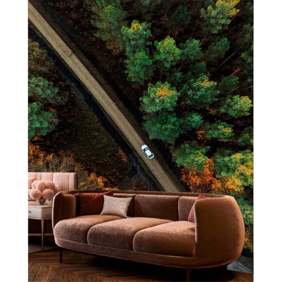 Tapet hartie Whiteback, Sosea forestiera cu copaci colorati, 180 x 240 ...