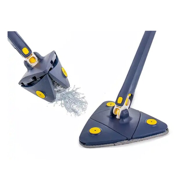 Mop rotativ multifunctional cu maner ergonomic, Albastru/Gri, 27 x 130 ...