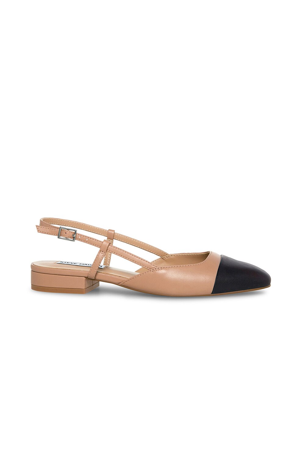 Steve Madden, Pantofi slingback de piele Belinda, Negru, Maro, 38 - eMAG.ro