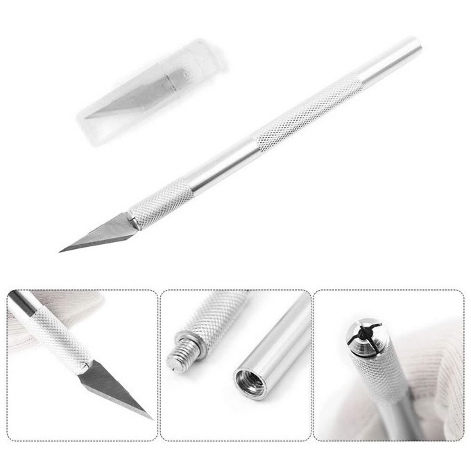 Cutter Metalic de Precizie tip Bisturiu cu 5 Lame de Rezerva DAVIDAMI ...