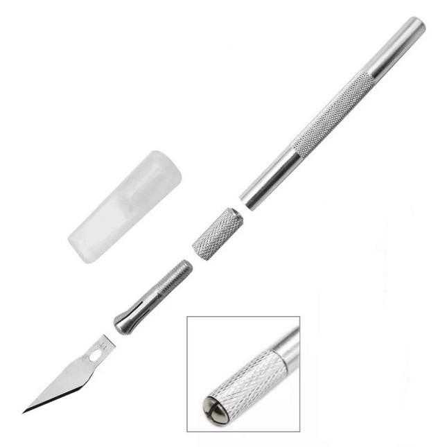 Cutter Metalic de Precizie tip Bisturiu cu 5 Lame de Rezerva DAVIDAMI ...