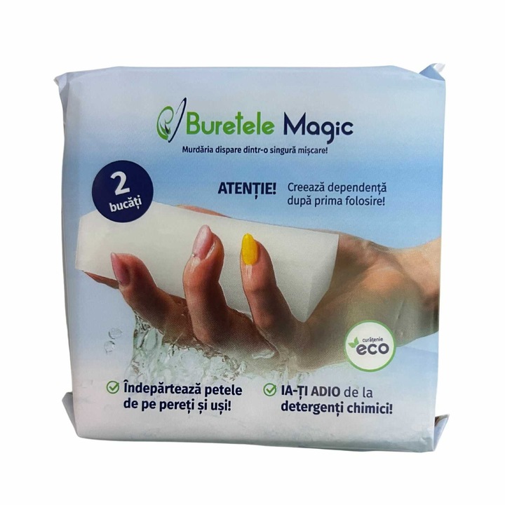 Burete Magic, set 2 bucati, din melamina, 10 x 5 cm, alb, pentru ...