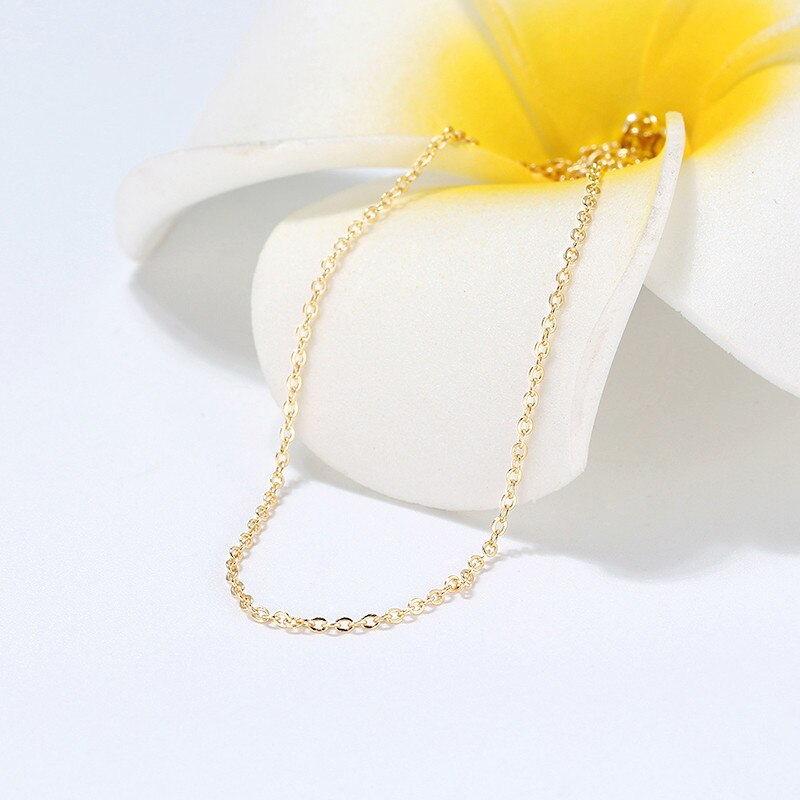 Lantisor simplu din argint placat cu aur 14K, Melina - eMAG.ro