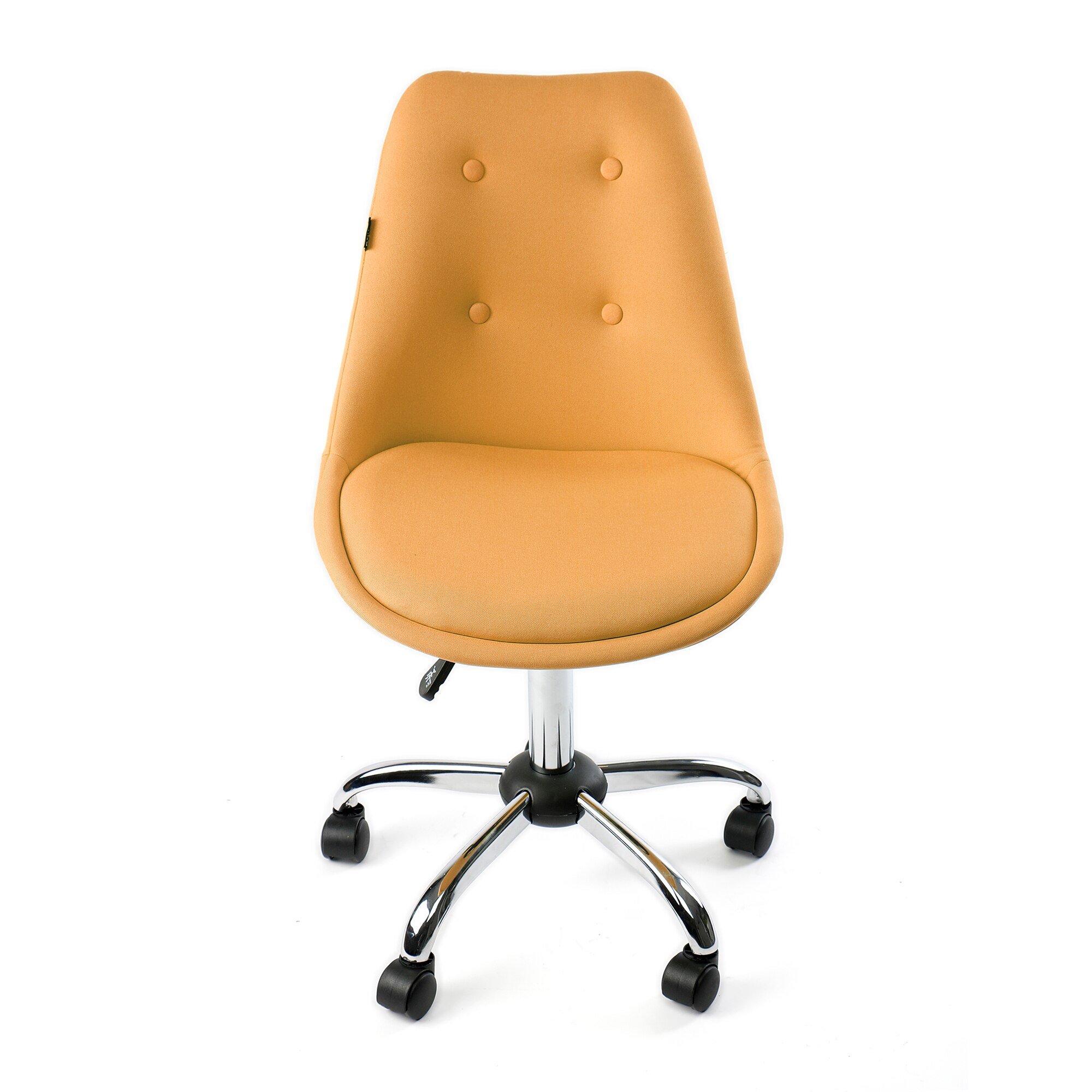 Scaun de birou rotativ Kring Shape, stofa, baza metal, Portocaliu - eMAG.ro