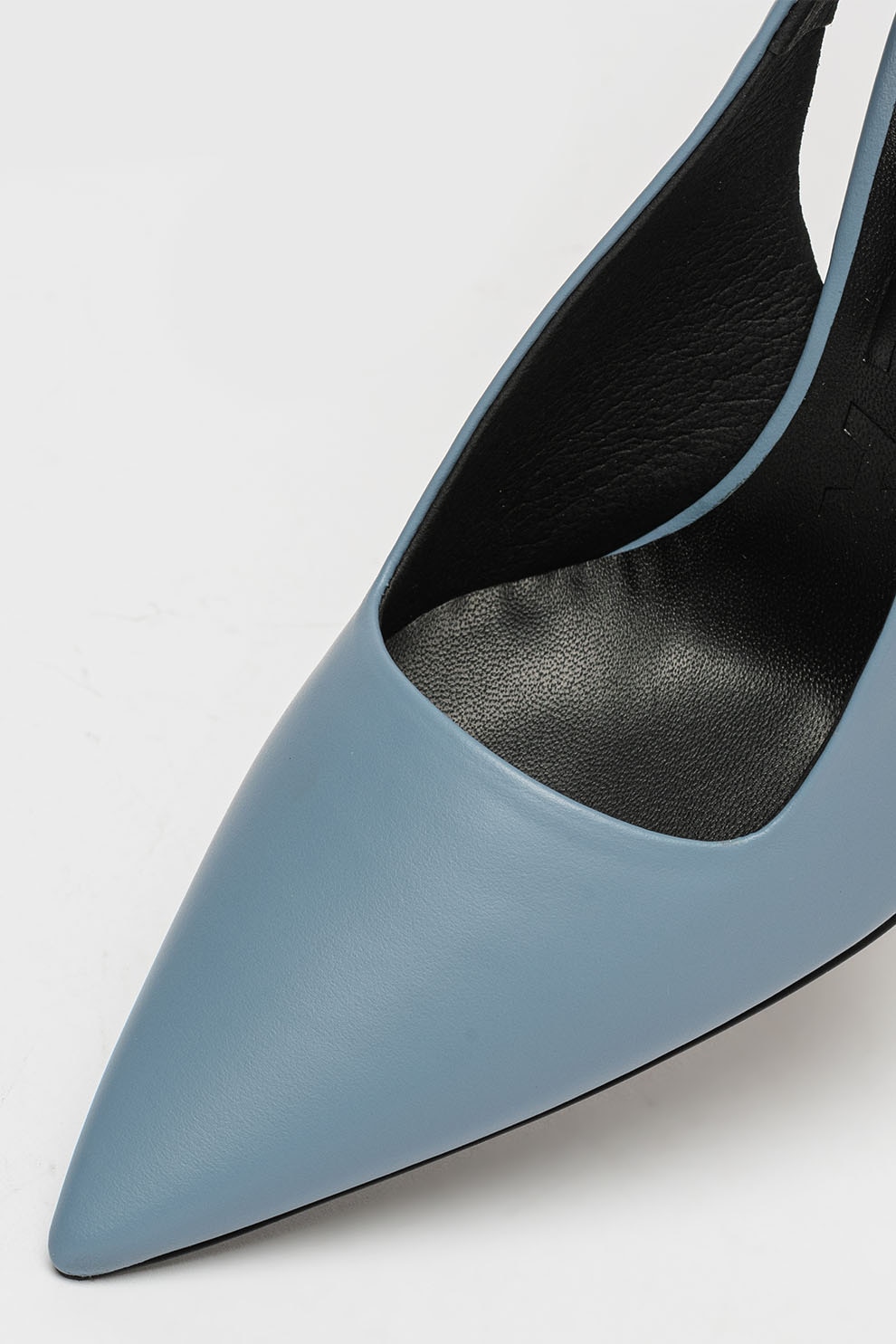 Furla, Pantofi slingback de piele cu toc stiletto, Auriu, Albastru ...