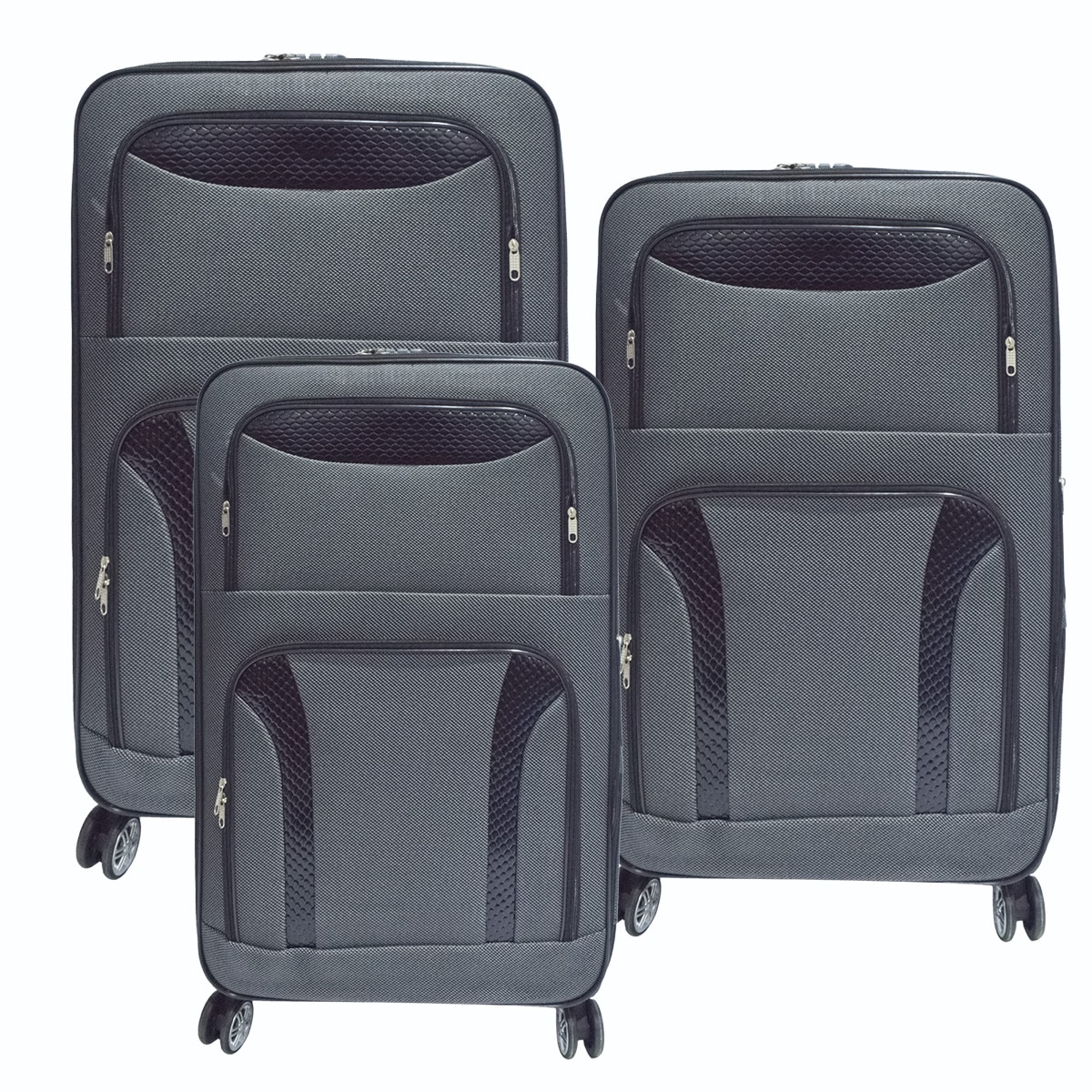 Set 3 trolere voiaj, Naimeed D5584, 4 roti duble 360 grade, material ...