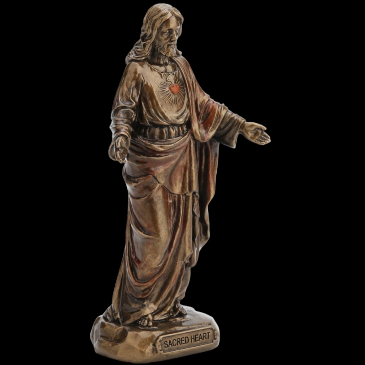 Figurina, Inima Lui Isus, Rasina Acoperita cu Bronz, 8, 5 cm, WU77723AP ...