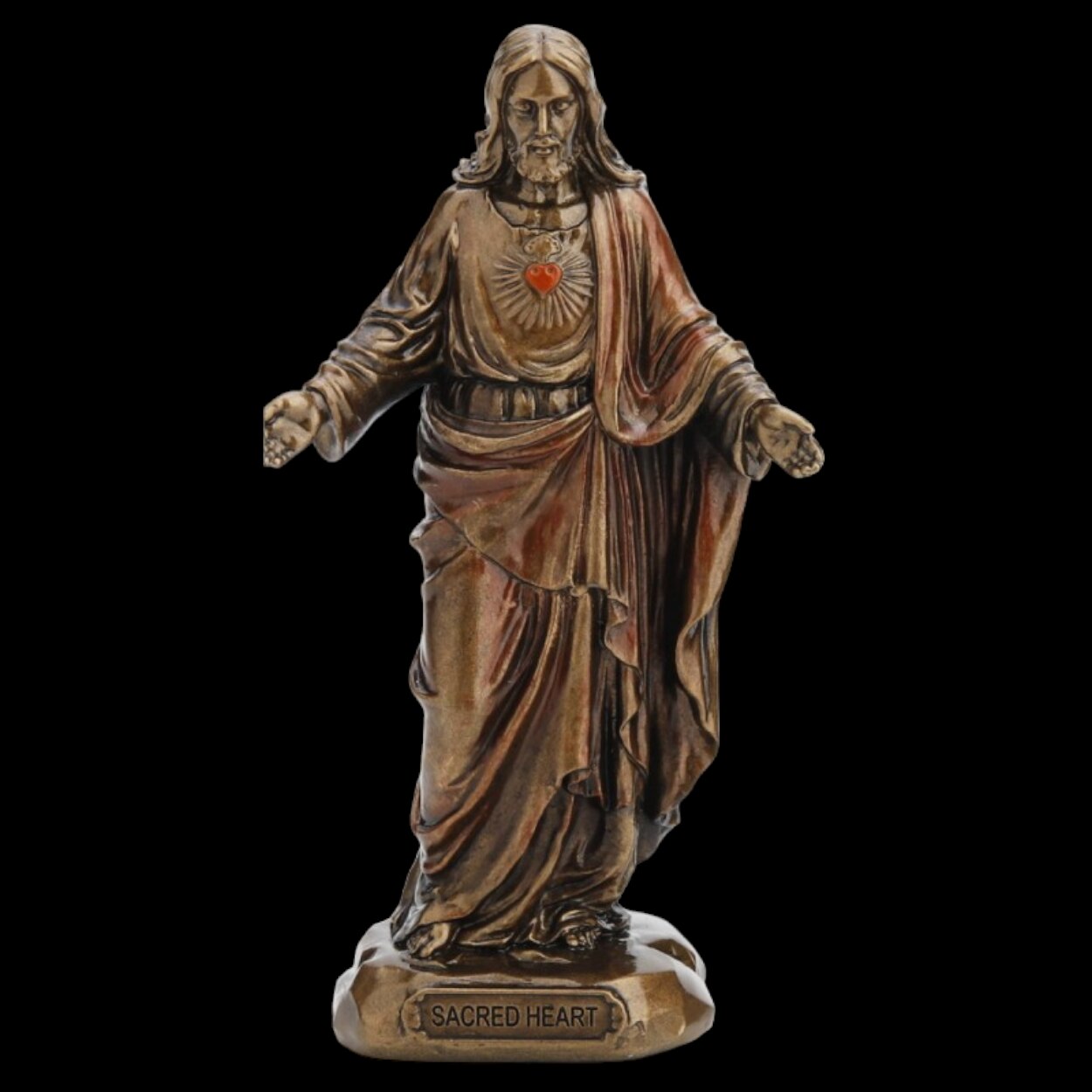 Figurina, Inima Lui Isus, Rasina Acoperita cu Bronz, 8, 5 cm, WU77723AP ...