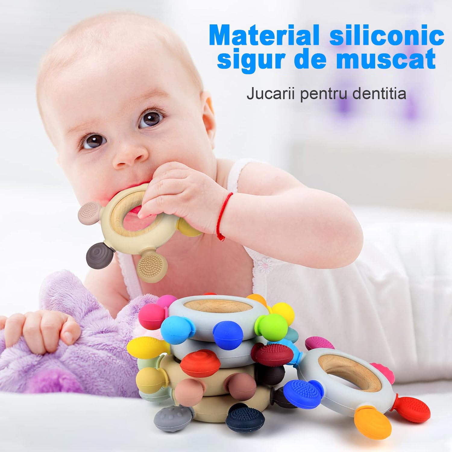 Jucarie dentitie bebelus, oein®, inel gingival bebelusi, silicon ...