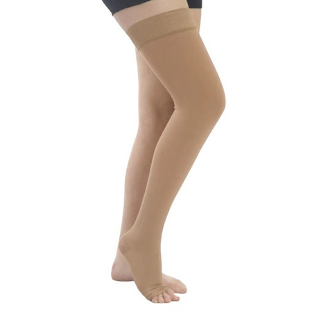 Ciorapi compresivi pana la coapsa cu varf deschis, Marime XXL ...